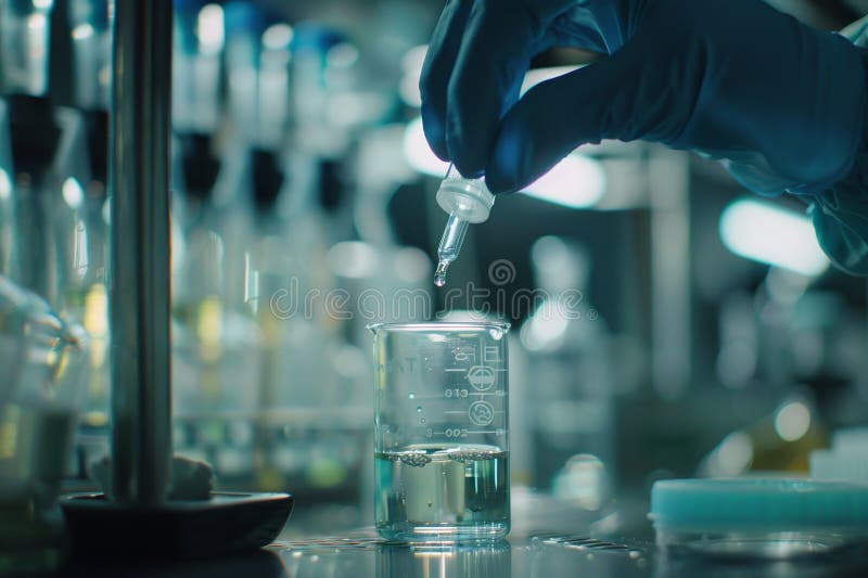 Ai Generative Scientist Mixing Chemicals in Lab Stock Illustration ...