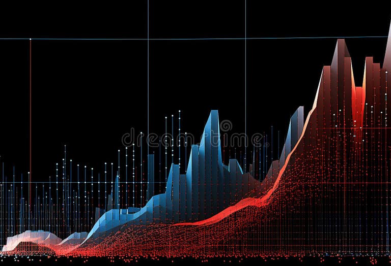 Ai Generative. Screen with a Phinancial Graph Stock Illustration ...