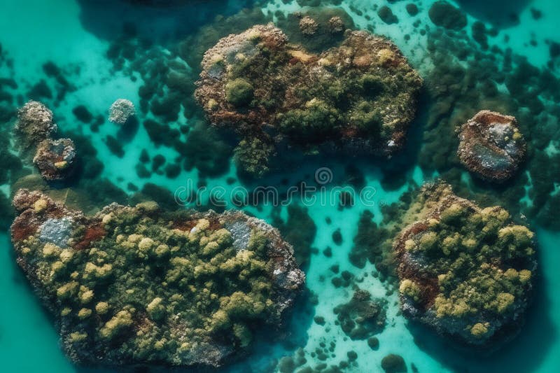 AI Generative Seamless Pattern Background of Small Islands in Sea with ...