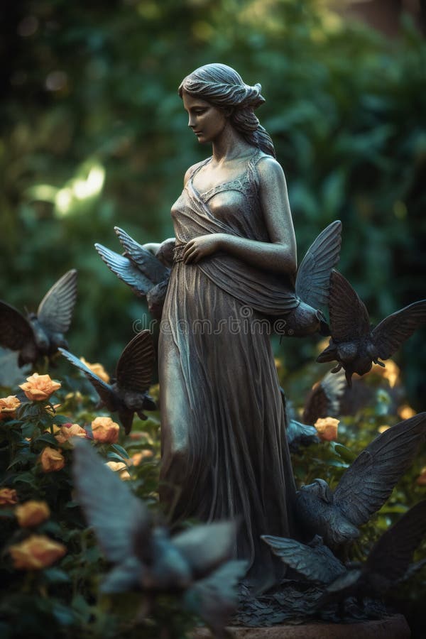 AI Generative - Seraphic Splendor: Sublime Angel Sculptures Stock ...
