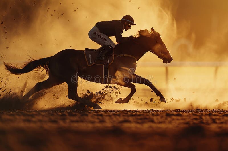 Ai Generative Silhouette of a Horse Racer Stock Illustration ...