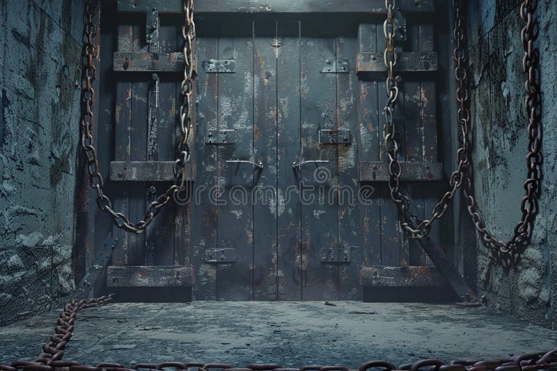 Ai Generative Slaughterhouse with Chains Stock Illustration ...