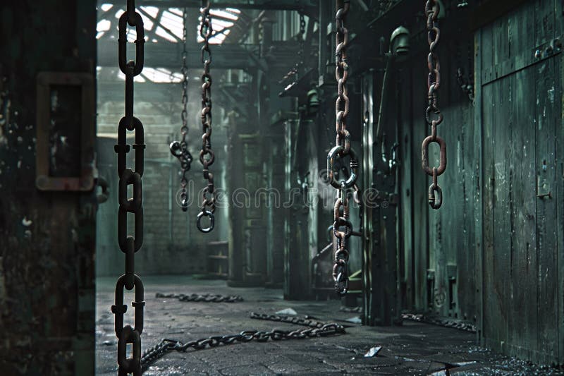 Ai Generative Slaughterhouse with Chains Stock Illustration ...