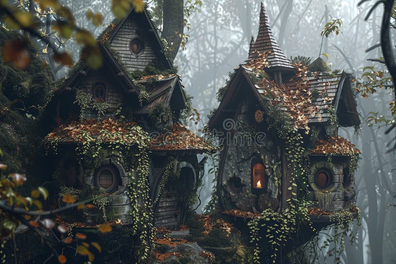 Ai Generative Small Human House Fantasy World Stock Illustration ...