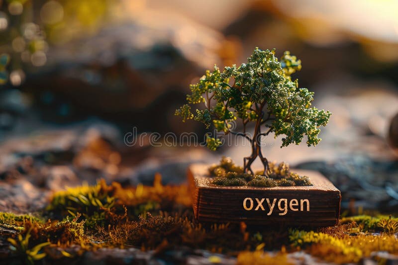 Ai Generative Small Tree with Word Oxygen Stock Illustration ...