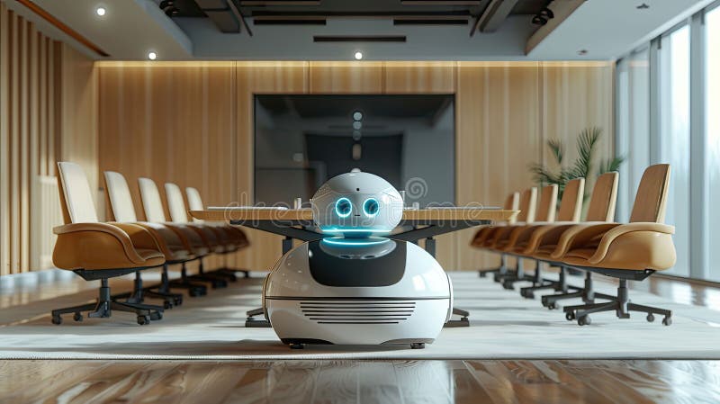Spherical Robot with Wings on a Conference Table in an Office. Stock ...