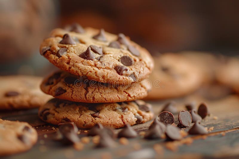 Ai Generative Stack of Chocolate Cookies Stock Illustration ...