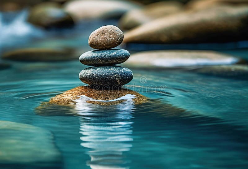 Ai Generative. Stack of Pebble Stones Stock Illustration - Illustration ...