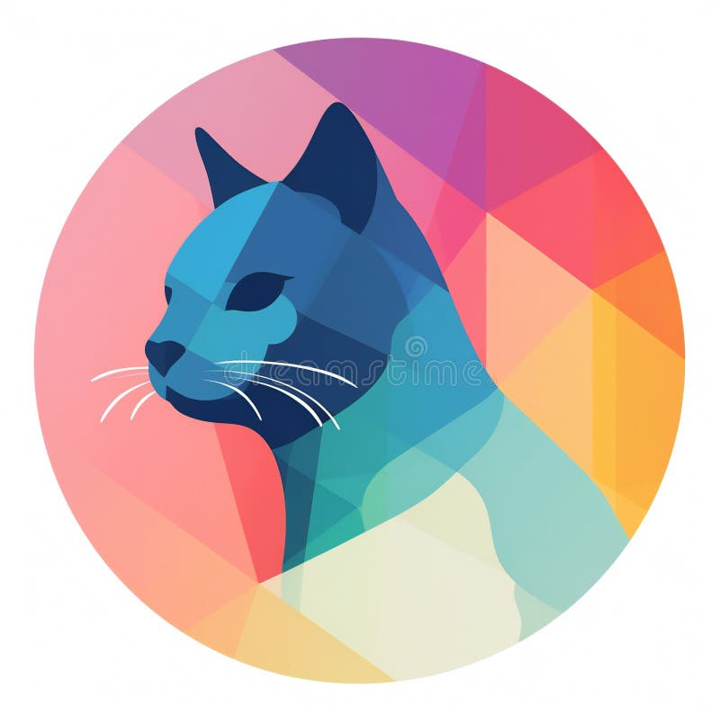 AI Generative - Stylized Cat Icon Stock Illustration - Illustration of ...