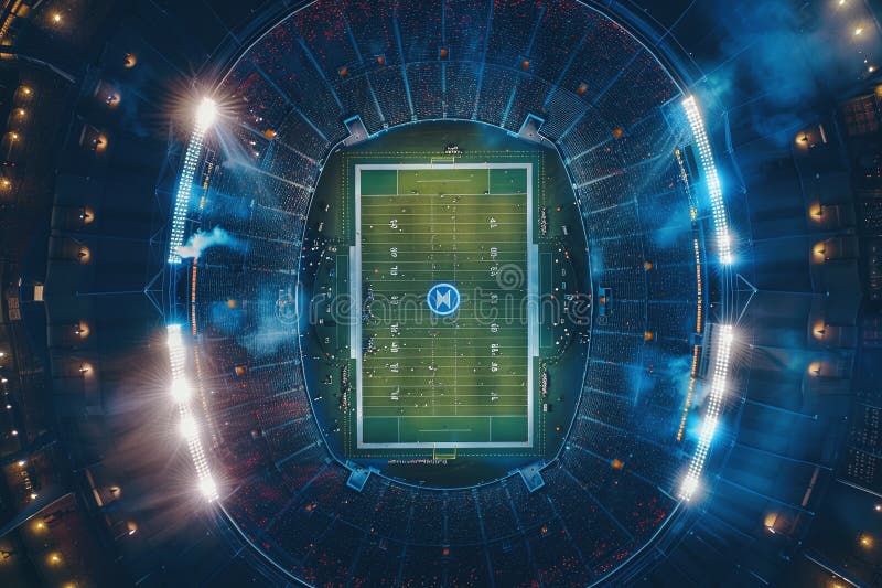 Ai Generative Superbowl Stadium Sky View Stock Illustration ...