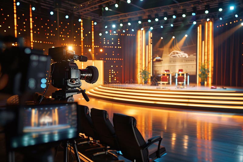 Ai Generative Talk Show from the Cameraman S Perspective Stock ...