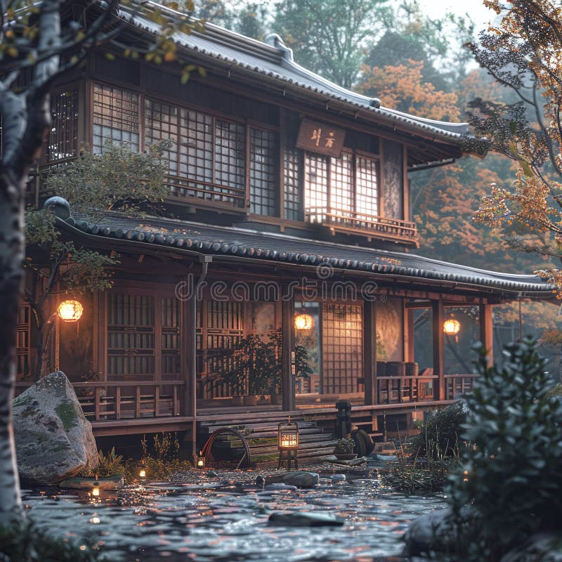 Ai Generative Traditional Japanese House Stock Illustration ...