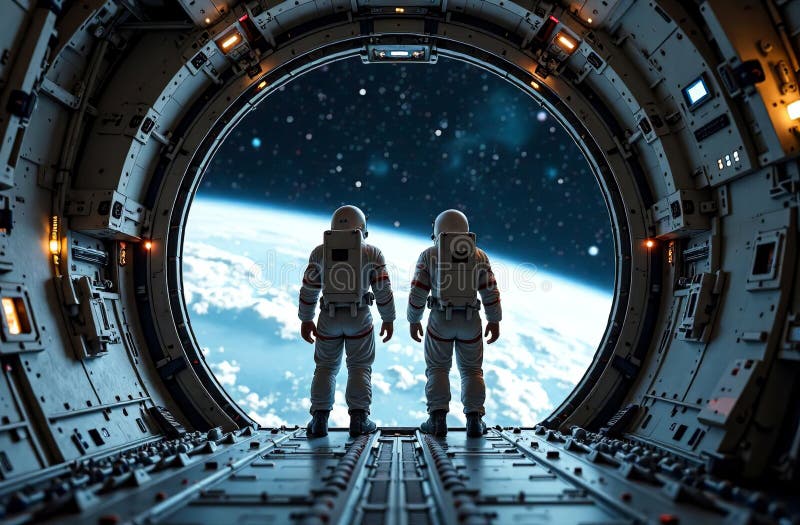 Astronauts Getting Ready To Go into Outer Space Airlock Spacecraft AI ...