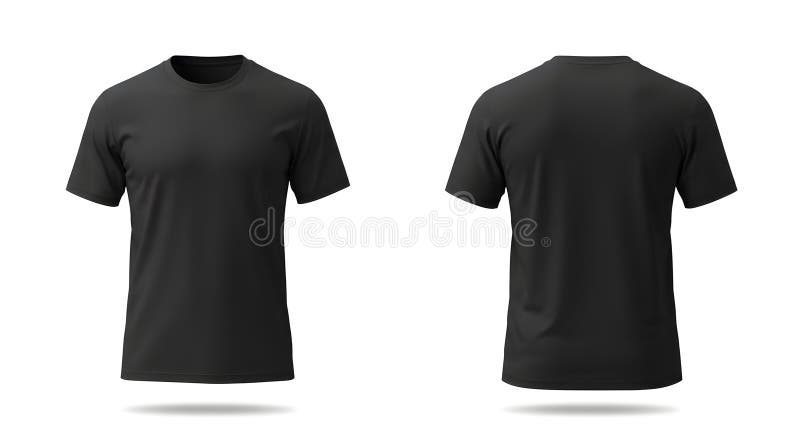 Two Black T-shirts Side by Side for Mockup Display Stock Illustration ...