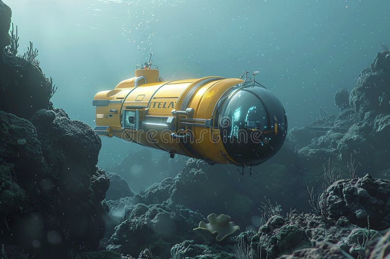 Ai Generative Underwater Tourism Submarine Stock Illustration ...