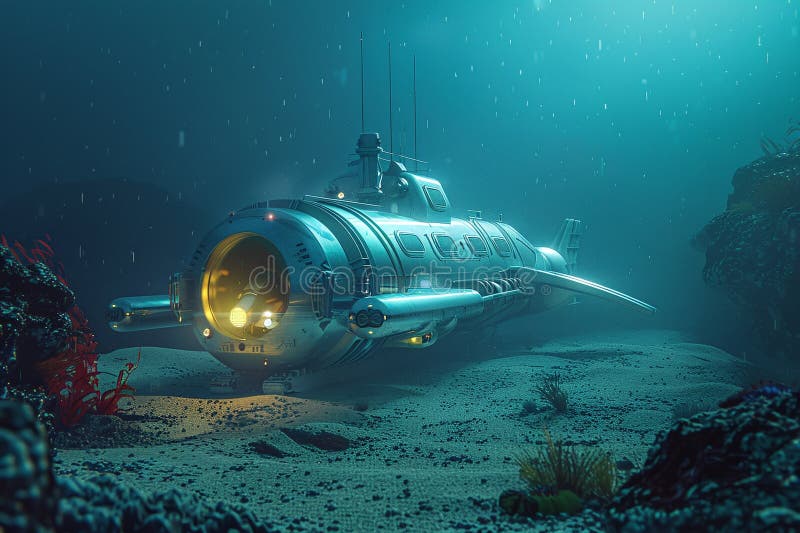 Ai Generative Underwater Tourism Submarine Stock Illustration ...