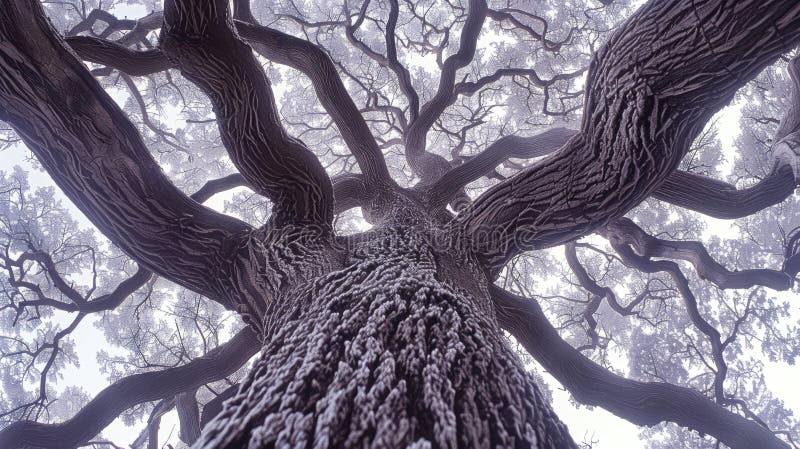 Upward View of a Majestic Tree with a Complex Branching Structure ...