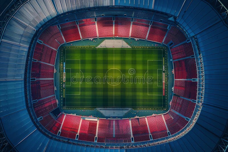Ai Generative View of Football Stadium from Above Stock Illustration ...