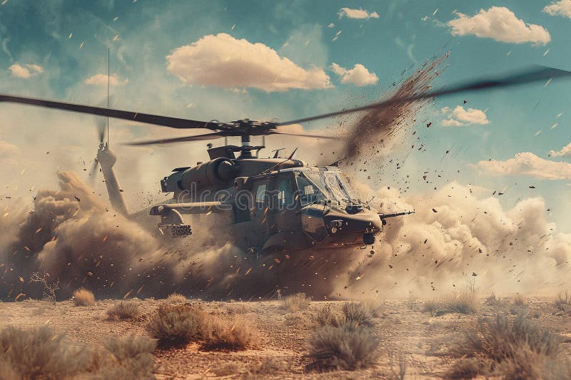 Ai Generative War Helicopter in Action Stock Photo - Image of assault ...
