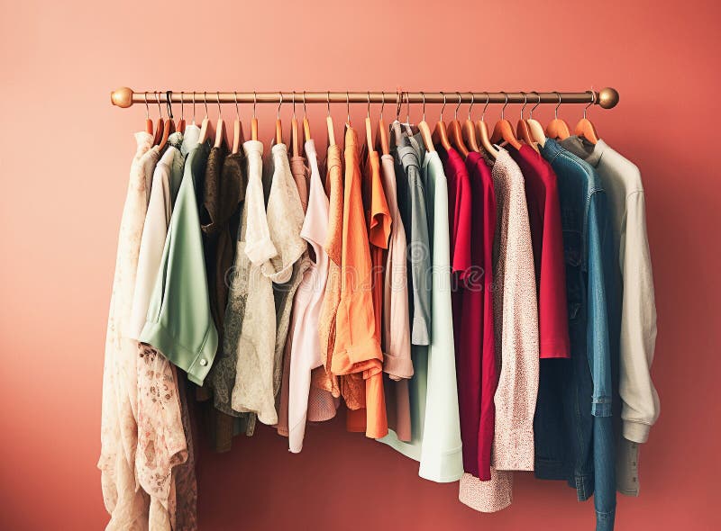 Ai Generative. Woman Clothes on a Rack Stock Illustration ...