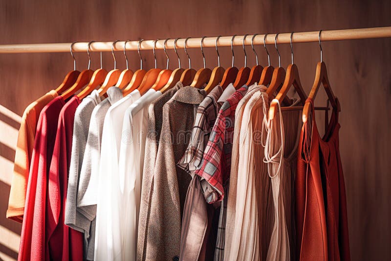 Ai Generative. Woman Clothes on a Rack Stock Illustration ...