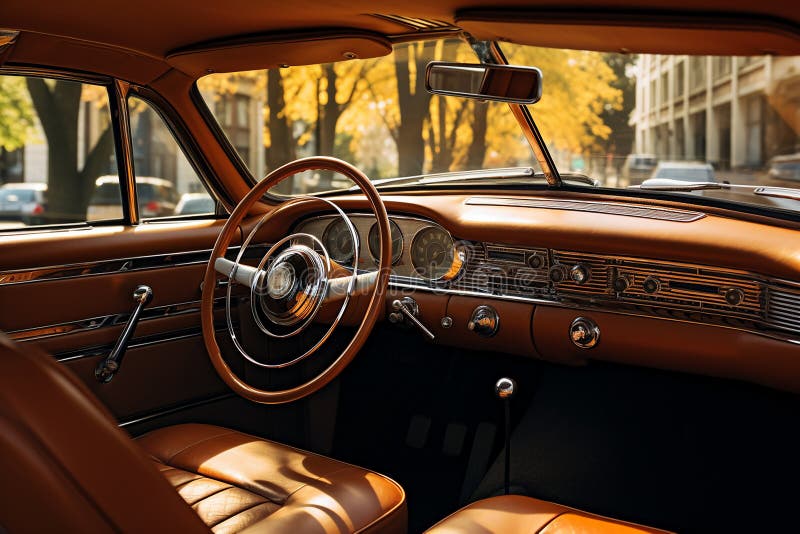 Ai Generativo El Interior De Un Retro Stock de ilustración ...