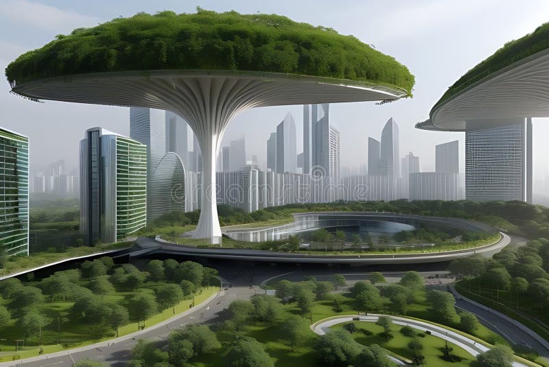 AI Generator Illustration of an Advanced Future City with Nice ...
