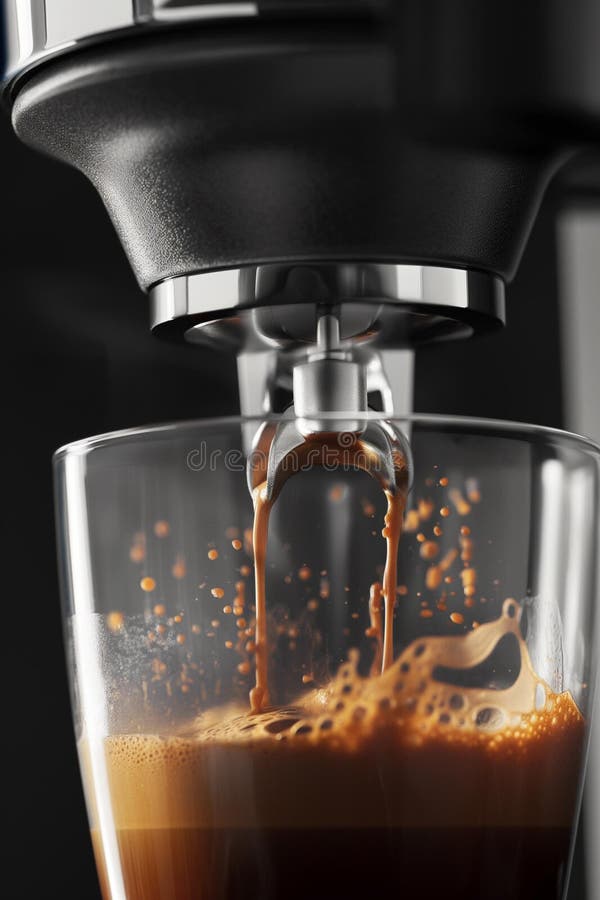AI Generator Image of Coffee Maker, Coffee Water Flowing Out of the ...