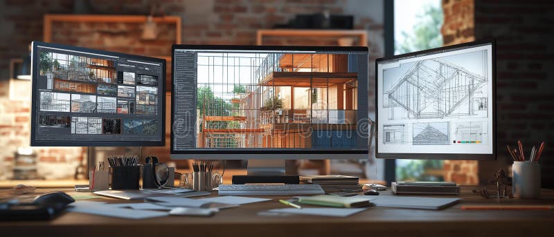 AI Generator Image of 3D Blueprint of an Architectural Structure Stock ...