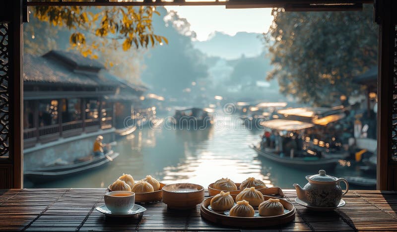 AI Generator Image of Dim Sum ,perspective of the Person Dining ...