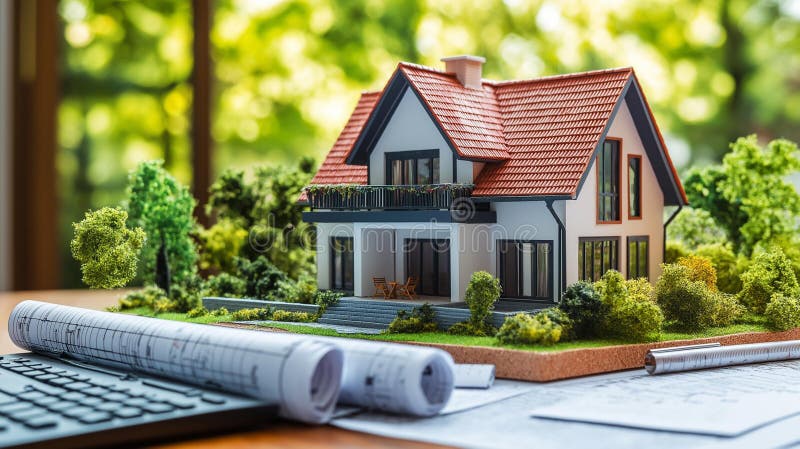 AI Generator Image of Engineer Designing and Building a House Stock ...