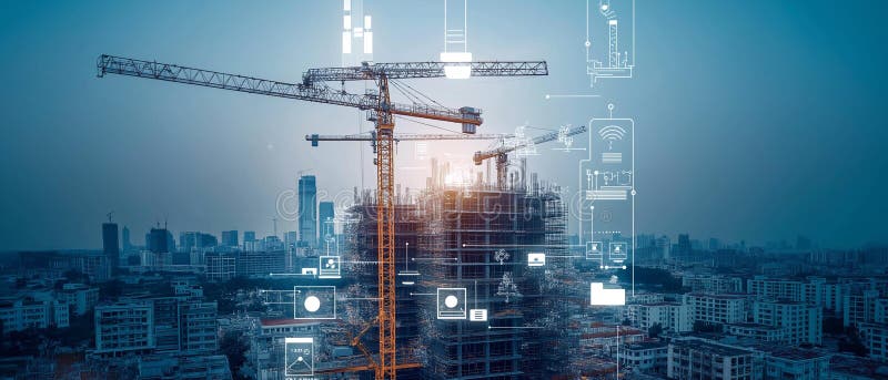 AI Generator Image of 5G Smart Construction IoT Concept Stock ...