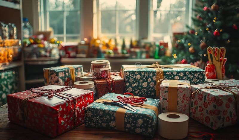 AI Generator Image of Gifts. Display Multiple Elegant Gift Boxes or ...