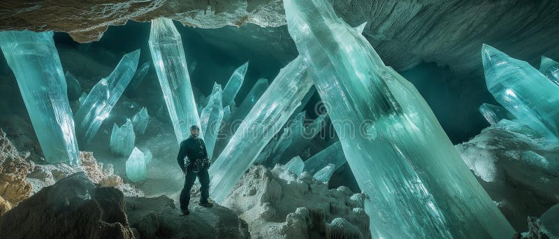 AI Generator Image of Inside the World Largest Crystal Cave. Stock ...