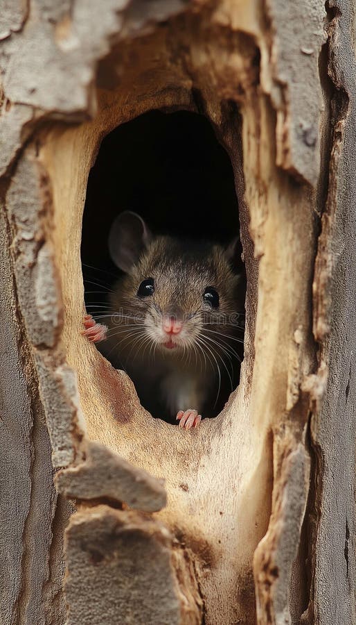 AI Generator Image of Mouse Hole in Wall Stock Illustration ...