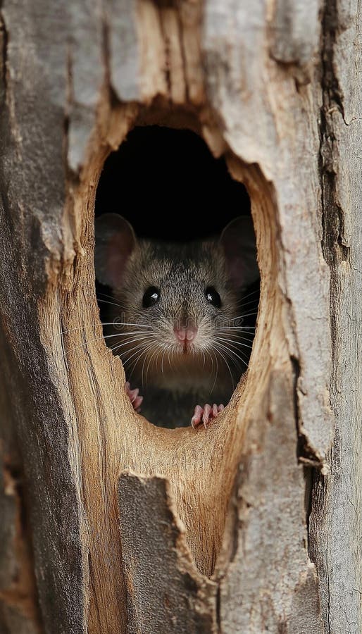 AI Generator Image of Mouse Hole in Wall Stock Illustration ...