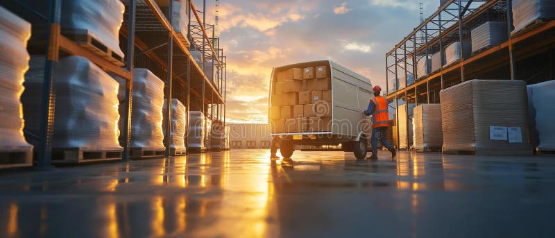 AI Generator Image of Outside of Logistics Distributions Warehouse ...