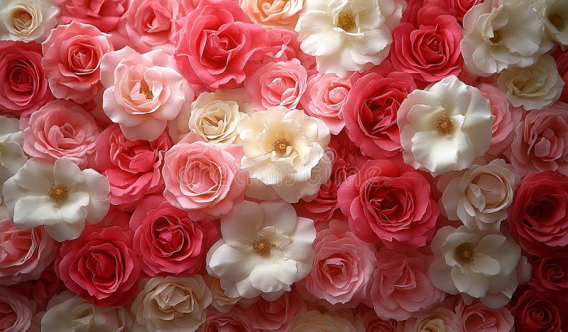 AI Generator Image of Red and Pink Roses Stock Illustration ...