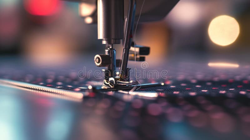 AI Generator Image of Sewing Machine Sewing with Mesh Fabric Stock ...