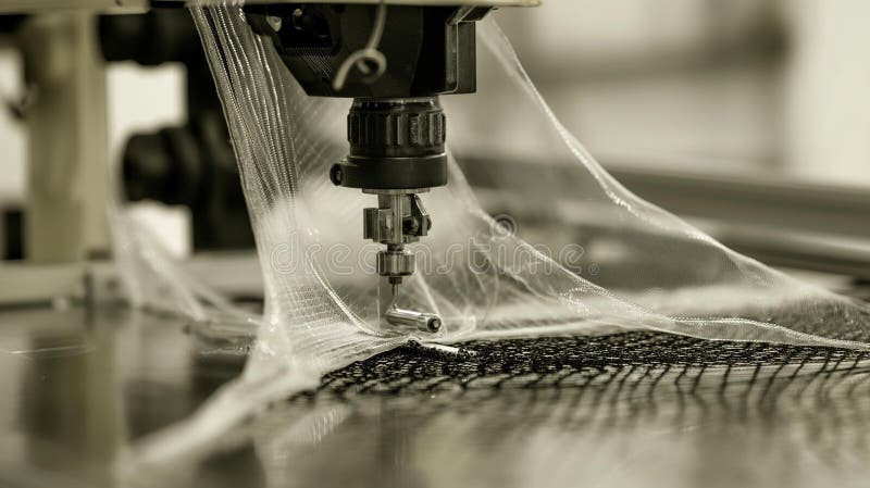 AI Generator Image of Sewing Machine Sewing with Mesh Fabric Stock ...