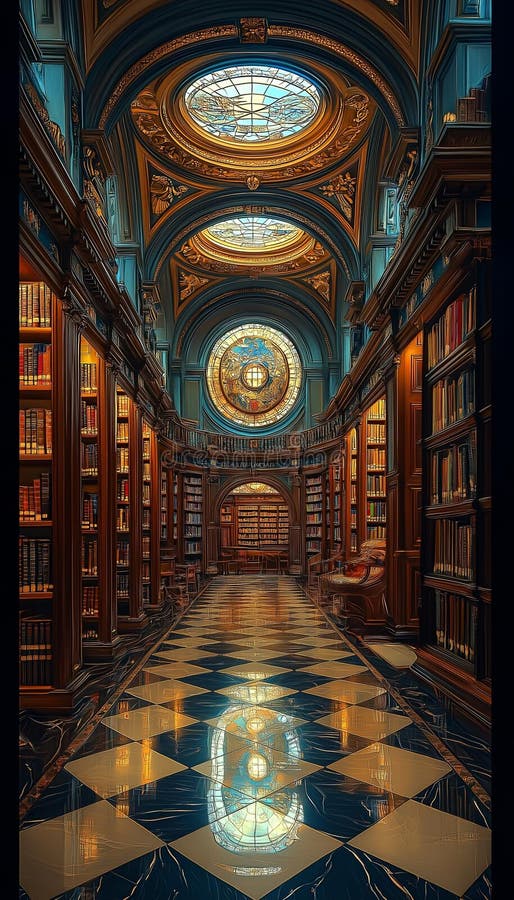 AI Generator Image of Shadow Reflection of Church Library Gothic ...