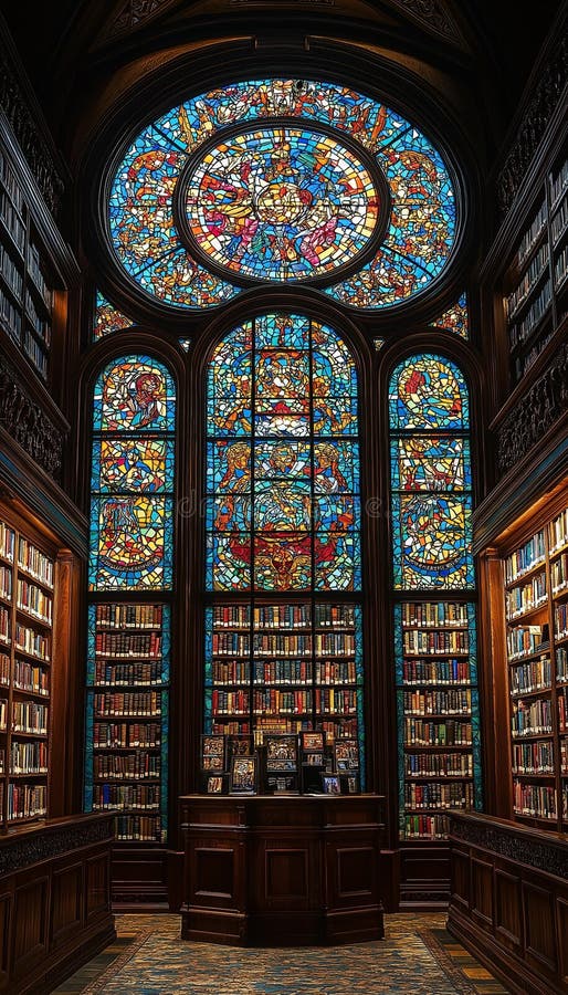 AI Generator Image of Shadow Reflection of Church Library Gothic ...