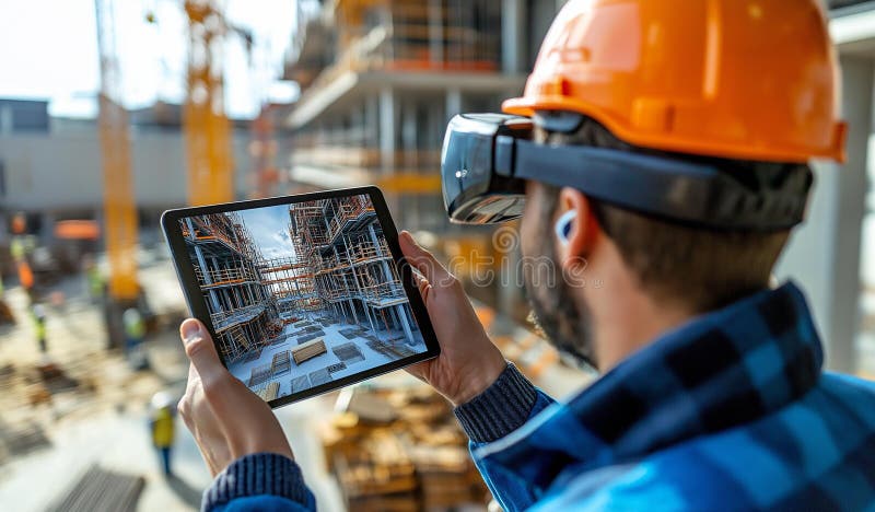 AI Generator Image of Smart Construction Manager Working on-site Stock ...