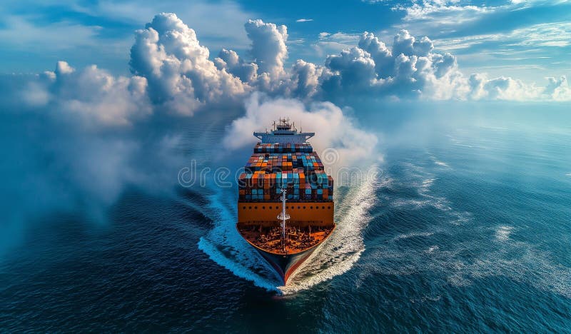AI Generator Image of Transportation and Communications by Boat Cargo ...