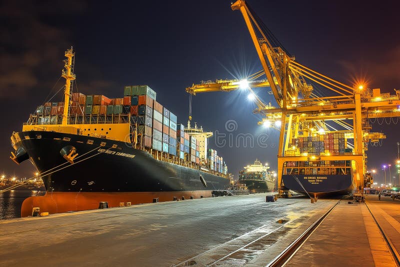 AI Generator Image of Transportation and Communications by Boat Cargo ...