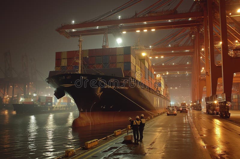 AI Generator Image of Transportation and Communications by Boat Cargo ...