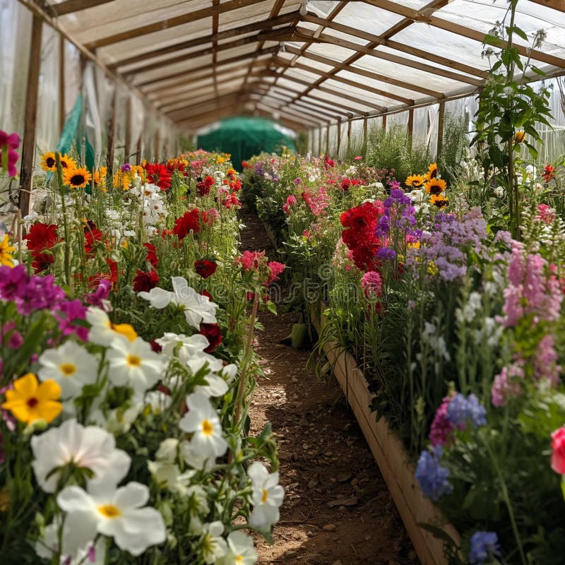 AI Generator Image of Various Types of Flower Nurseries Various Colors ...
