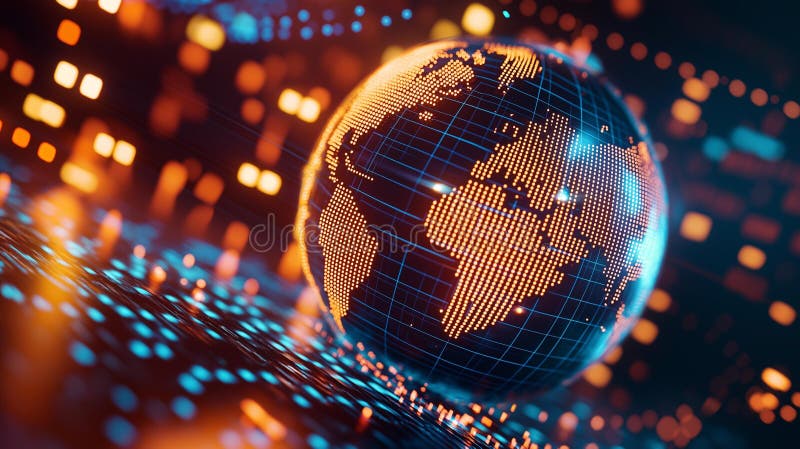 AI Generator Images of Computerized Digitally Linked World and ...