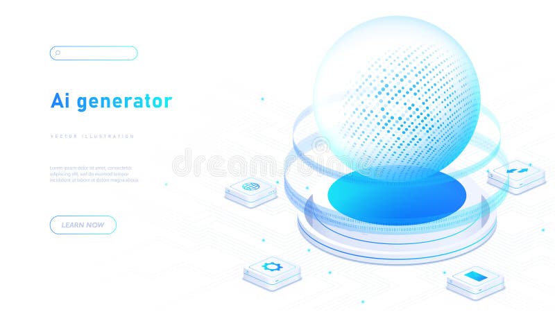 AI Generator White Poster Vector Stock Vector - Illustration of ...
