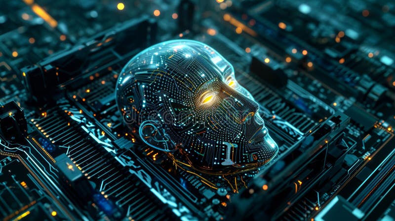 AI Genesis - Digital Mind in a Cybernetic World Stock Photo - Image of ...